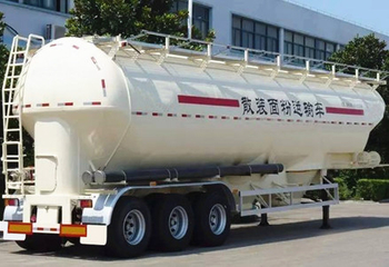 Tri Axles Flour Semi-Trailer Tanker Flour Transport Tank Truck Tractor ...